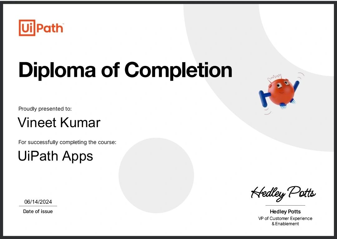 Vineet Kumar on LinkedIn: #uipath #certification #lowcodedevelopment # ... Vineet Kumar on LinkedIn: #uipath #certification #lowcodedevelopment # ...