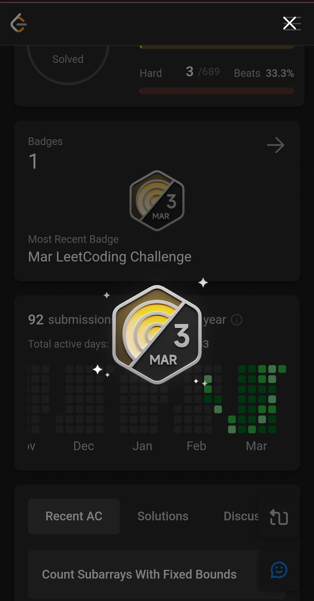 Rishi Gupta on LinkedIn: #leetcode #marchmedal #codingjourney Rishi Gupta on LinkedIn: #leetcode #marchmedal #codingjourney
