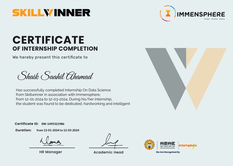 Finished Data Science course with Python | Shaik Saahil Ahamad posted ... Finished Data Science course with Python | Shaik Saahil Ahamad posted ...