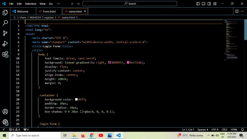 Madhu mitha on LinkedIn: Html and css task for (login form) in ... Madhu mitha on LinkedIn: Html and css task for (login form) in ...