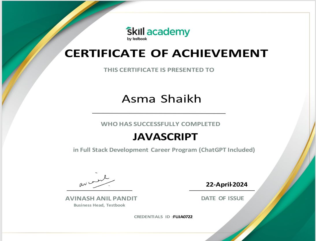 Asma Shaikh on LinkedIn: #fullstackdevelopment #javascript # ... Asma Shaikh on LinkedIn: #fullstackdevelopment #javascript # ...