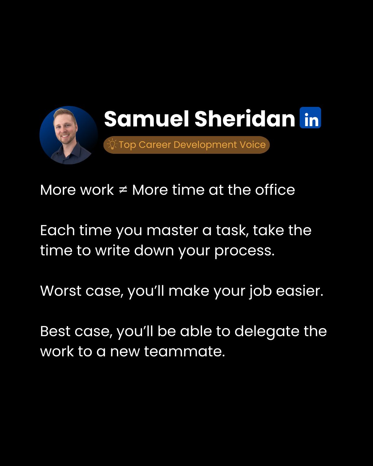 Samuel Sheridan on LinkedIn: Feel like working hard only leads to more ... Samuel Sheridan on LinkedIn: Feel like working hard only leads to more ...