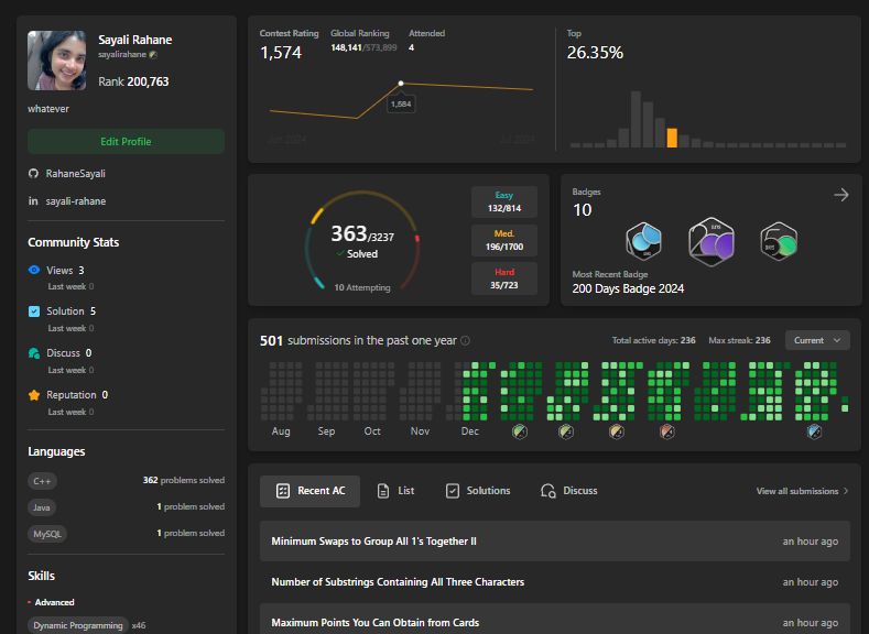 Sayali Rahane on LinkedIn: #365daychallenge #leetcode #dailycoding #dsa ... Sayali Rahane on LinkedIn: #365daychallenge #leetcode #dailycoding #dsa ...