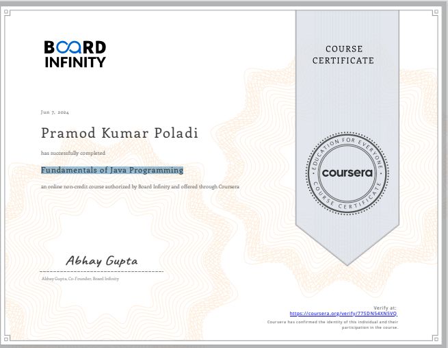 Dr. Pramod Kumar Poladi on LinkedIn: Fundamentals of Java Programming Dr. Pramod Kumar Poladi on LinkedIn: Fundamentals of Java Programming