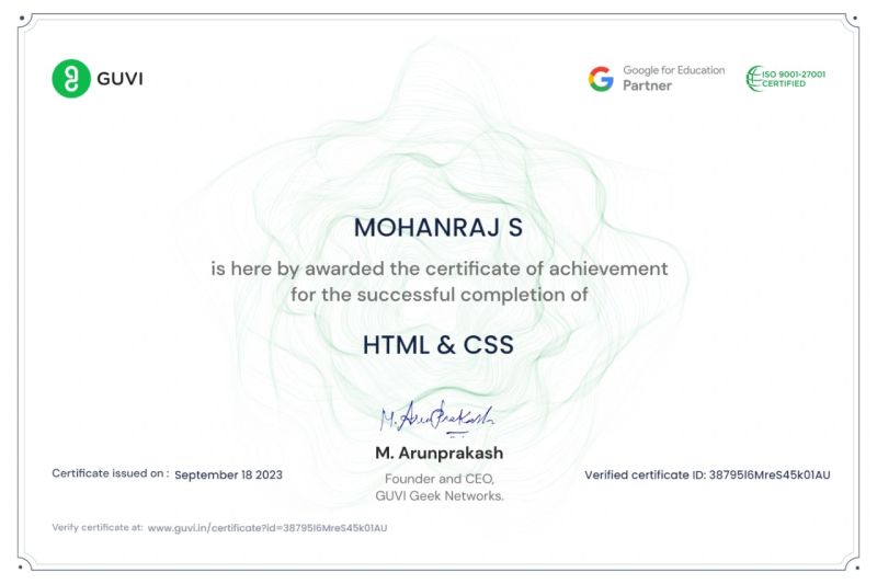 Mohan Raj ♾️ on LinkedIn: #webdevelopment #html #css #guvi #emc # ... Mohan Raj ♾️ on LinkedIn: #webdevelopment #html #css #guvi #emc # ...