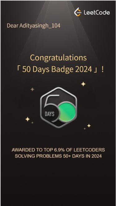 Aditya Singh on LinkedIn: #leetcode #codingjourney #50daysofcode # ... Aditya Singh on LinkedIn: #leetcode #codingjourney #50daysofcode # ...