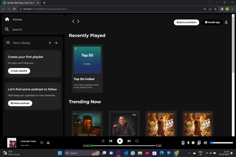 ARJUN PATHANIA on LinkedIn: Developing spotify clone using HTML & CSS 😊 ARJUN PATHANIA on LinkedIn: Developing spotify clone using HTML & CSS 😊