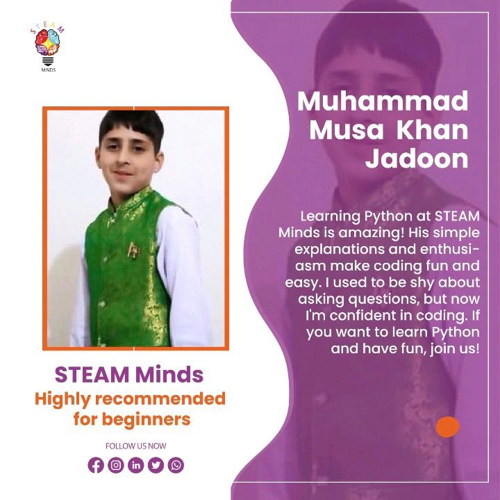 STEAM MINDS on LinkedIn: #pythonprogramming #coding #feedback # ... STEAM MINDS on LinkedIn: #pythonprogramming #coding #feedback # ...