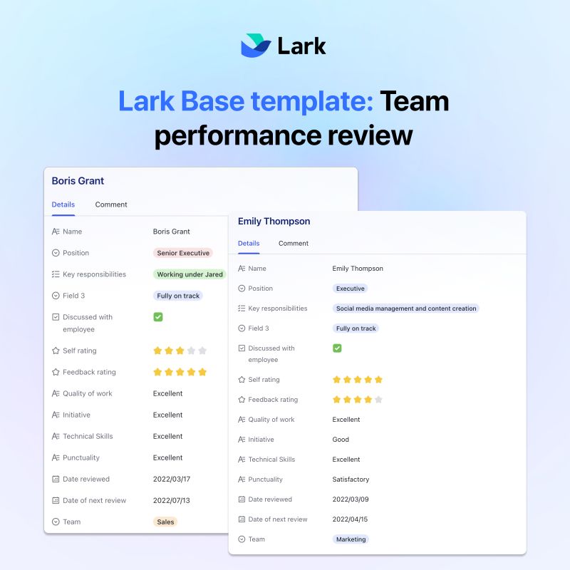 Lark on LinkedIn: Employee reviews template | Lark Templates Lark on LinkedIn: Employee reviews template | Lark Templates