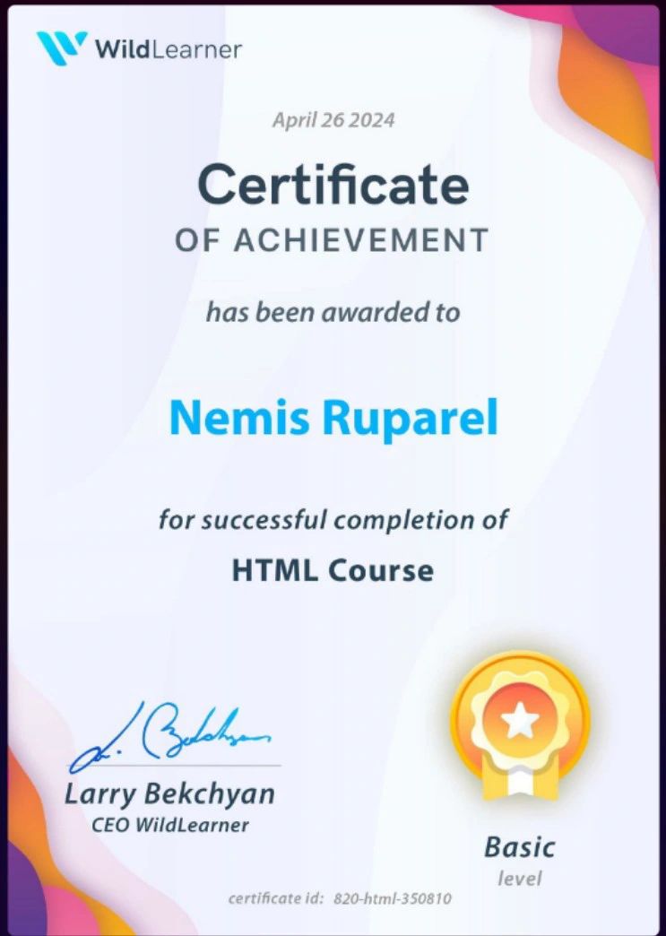 Nemis Ruparel on LinkedIn: #wildlearner #html #webdevelopment # ... Nemis Ruparel on LinkedIn: #wildlearner #html #webdevelopment # ...
