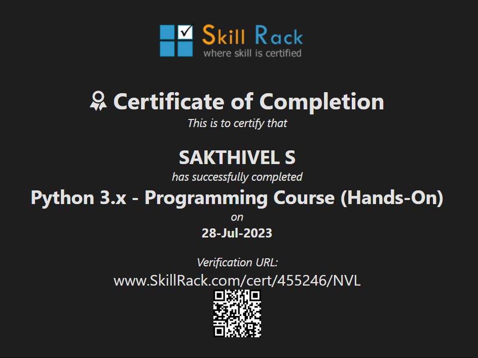 SAKTHIVEL SELVARAJ on LinkedIn: #python #skillrack #pythonprogramming # ... SAKTHIVEL SELVARAJ on LinkedIn: #python #skillrack #pythonprogramming # ...