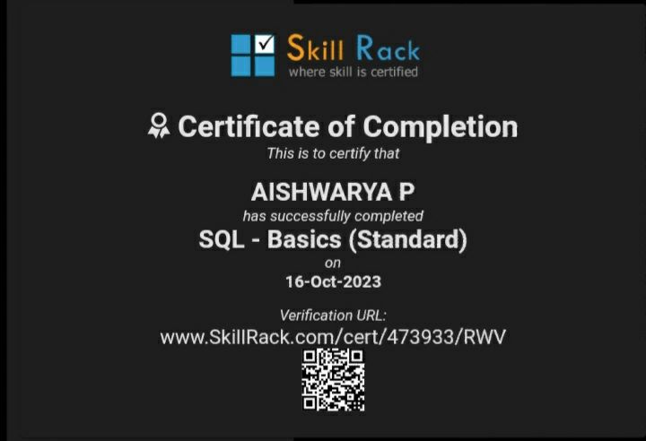 AISHWARYA P IT student on LinkedIn: #itpsnacet #sql #skillrack # ... AISHWARYA P IT student on LinkedIn: #itpsnacet #sql #skillrack # ...