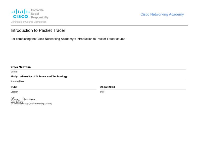 Divya Methwani on LinkedIn: #cisconetworkingacademy #ciscocertification ... Divya Methwani on LinkedIn: #cisconetworkingacademy #ciscocertification ...