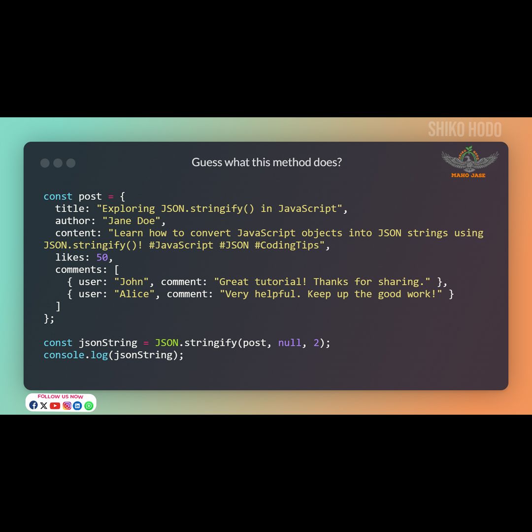 Maho Jase IT on LinkedIn: #json #javascript #dataserialization # ... Maho Jase IT on LinkedIn: #json #javascript #dataserialization # ...