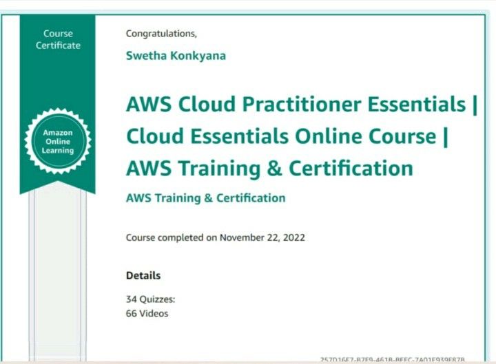 Swetha Konkyana on LinkedIn: #cloudessentials #aws #amazon Swetha Konkyana on LinkedIn: #cloudessentials #aws #amazon