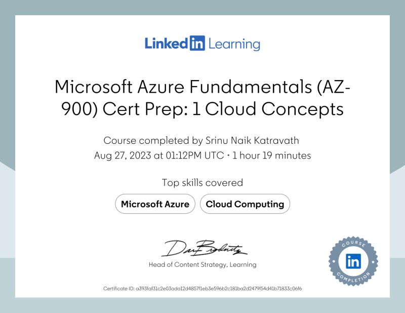 Srinu Naik Katravath on LinkedIn: Certificate of Completion Srinu Naik Katravath on LinkedIn: Certificate of Completion
