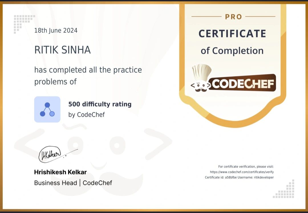 Ritik Sinha on LinkedIn: I am Starting my coding journey on Code Chef ... Ritik Sinha on LinkedIn: I am Starting my coding journey on Code Chef ...