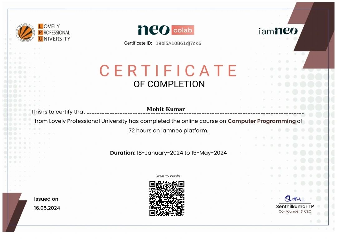 Mohit Kumar on LinkedIn: c programming is the mother of other programming Mohit Kumar on LinkedIn: c programming is the mother of other programming