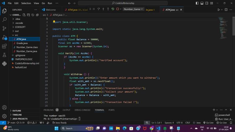 Laxmi Javalkote on LinkedIn: #codsoft #codsoft_internship #javadevelopment Laxmi Javalkote on LinkedIn: #codsoft #codsoft_internship #javadevelopment