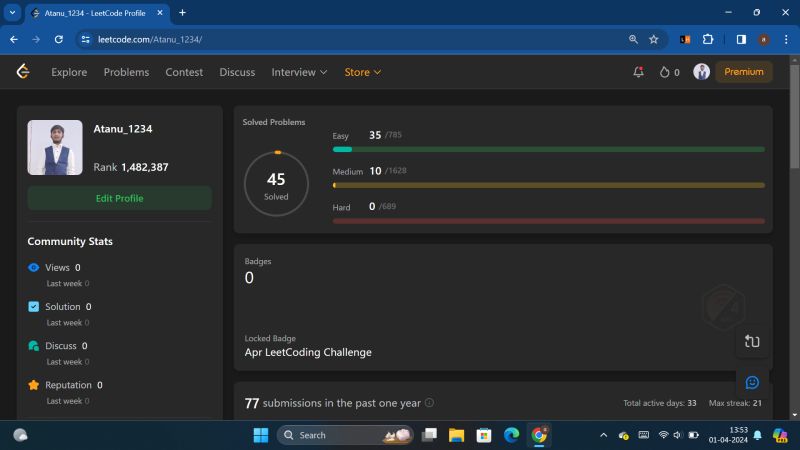 Atanu Khanrah on LinkedIn: Participating in the LeetCode 30-day ... Atanu Khanrah on LinkedIn: Participating in the LeetCode 30-day ...