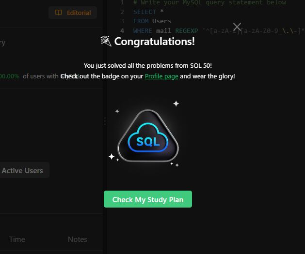 Gabriel James Tecson on LinkedIn: Got my first leetcode badge about SQL ... Gabriel James Tecson on LinkedIn: Got my first leetcode badge about SQL ...