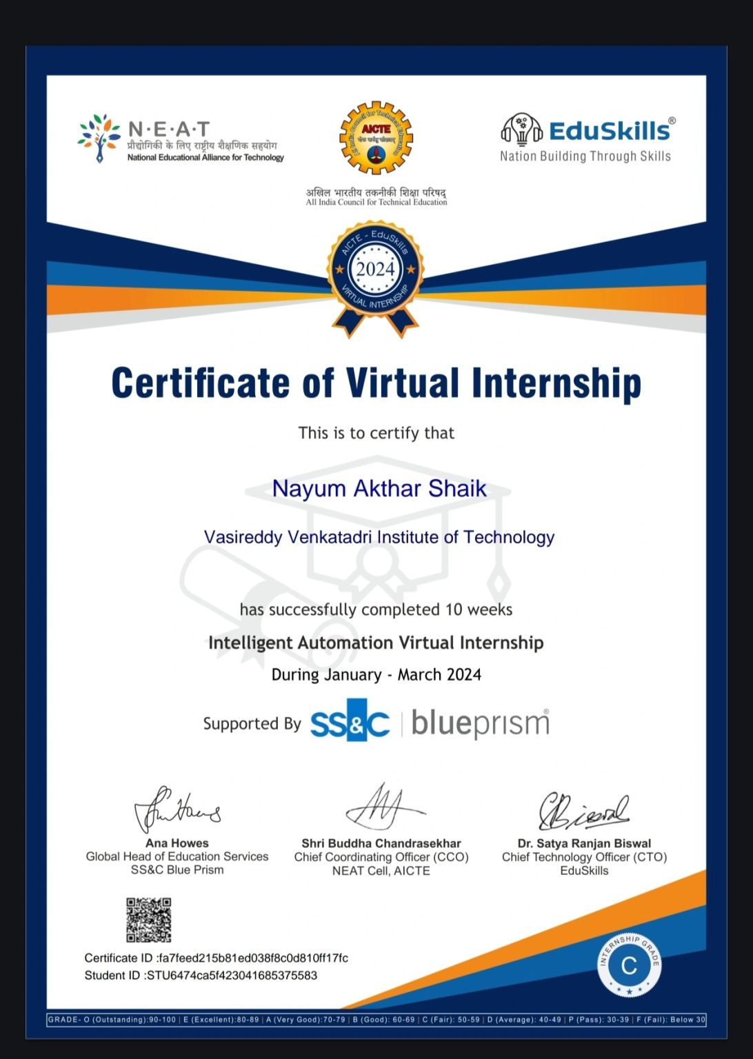 Shaik Nayum Akthar on LinkedIn: #aictecertificate #lifelonglearning # ... Shaik Nayum Akthar on LinkedIn: #aictecertificate #lifelonglearning # ...