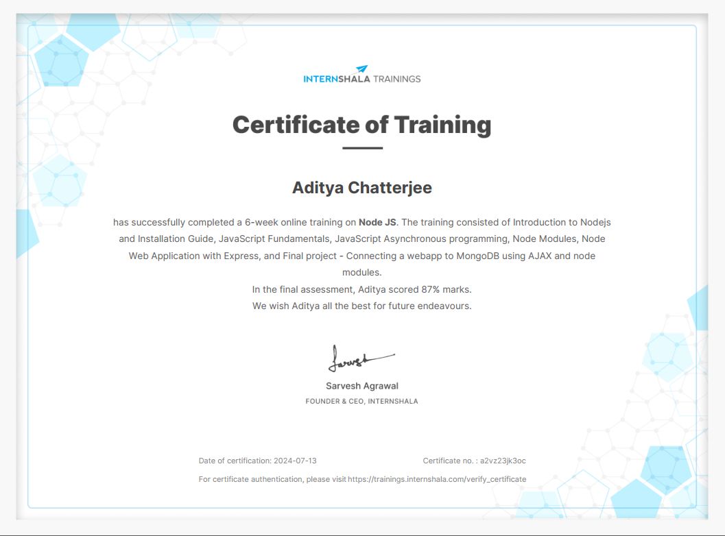 Aditya Chatterjee on LinkedIn: #nodejs #webdevelopment #javascript # ... Aditya Chatterjee on LinkedIn: #nodejs #webdevelopment #javascript # ...