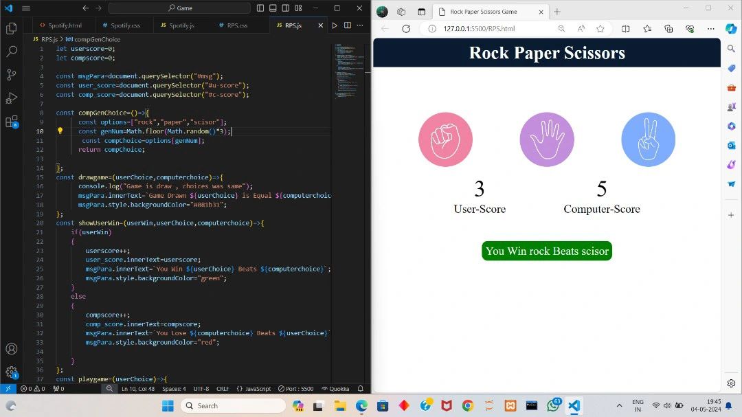 Created a Rock, Paper, Scissors game with HTML | Aditya Pawase posted ... Created a Rock, Paper, Scissors game with HTML | Aditya Pawase posted ...