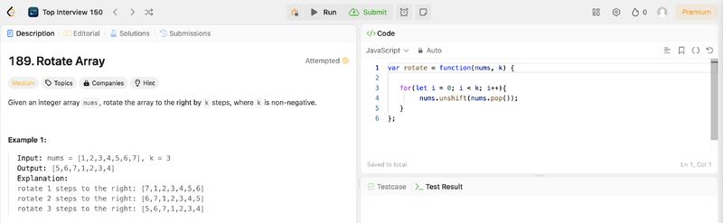 Nabil Hayet on LinkedIn: How to rotate an array by several times in a ... Nabil Hayet on LinkedIn: How to rotate an array by several times in a ...
