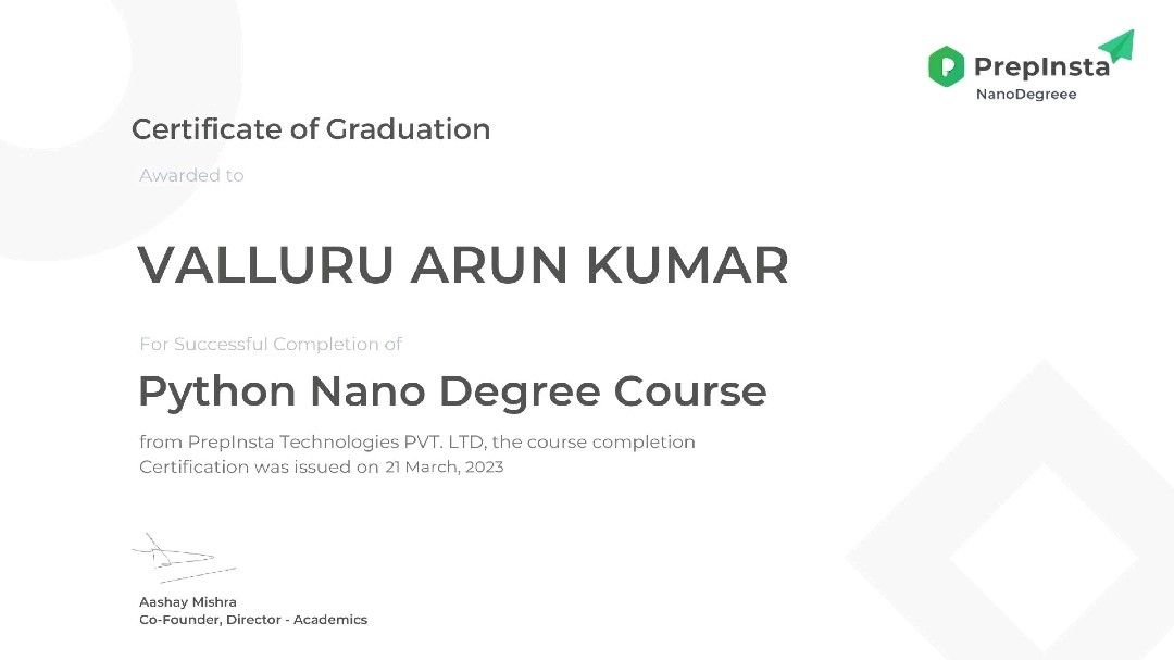Valluru Arun Kumar on LinkedIn: #python #prepinsta #pythondeveloper # ... Valluru Arun Kumar on LinkedIn: #python #prepinsta #pythondeveloper # ...