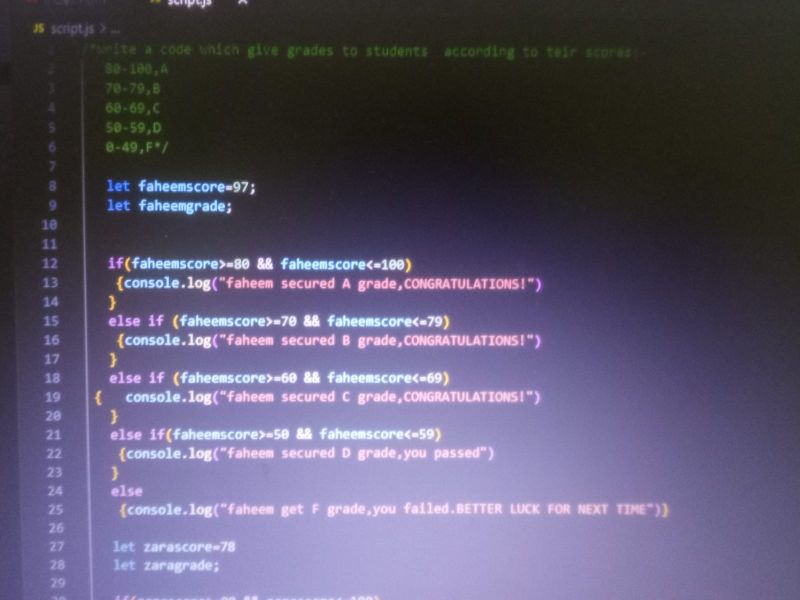 fatima naz on LinkedIn: my coding practice in javascript conditional ... fatima naz on LinkedIn: my coding practice in javascript conditional ...