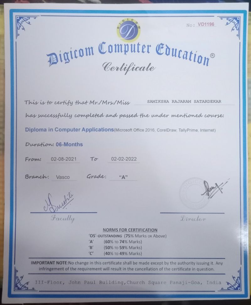 Samiksha Satardekar on LinkedIn: I'm really glad to share the ... Samiksha Satardekar on LinkedIn: I'm really glad to share the ...