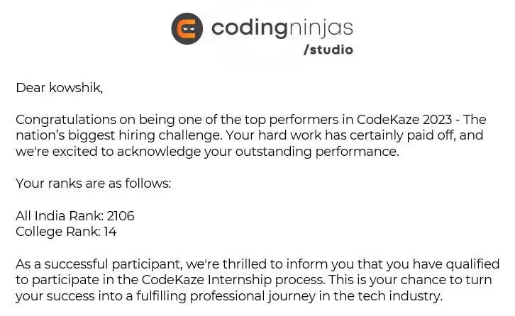 Kowshik Emmadisetty on LinkedIn: #codekaze2023 Kowshik Emmadisetty on LinkedIn: #codekaze2023