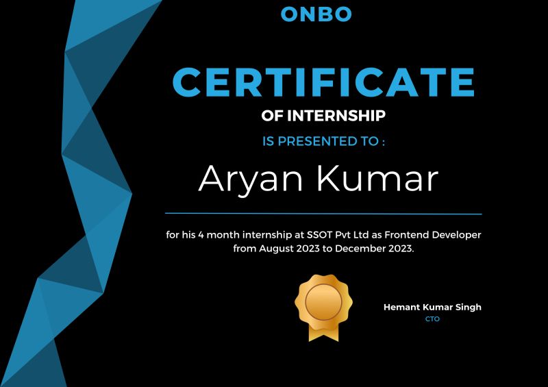 Aryan Kumar on LinkedIn: #internshipcompletion #gratitude #newbeginnings Aryan Kumar on LinkedIn: #internshipcompletion #gratitude #newbeginnings