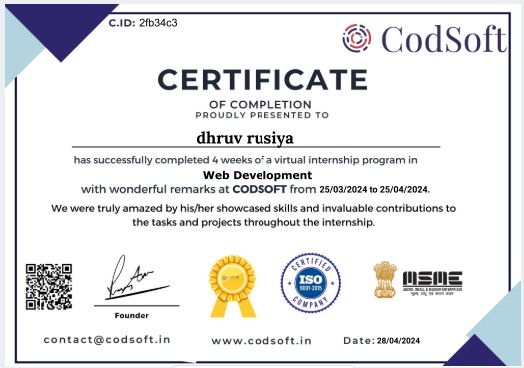Dhruv Rusiya on LinkedIn: #webdevelopment #internship #html #css # ... Dhruv Rusiya on LinkedIn: #webdevelopment #internship #html #css # ...