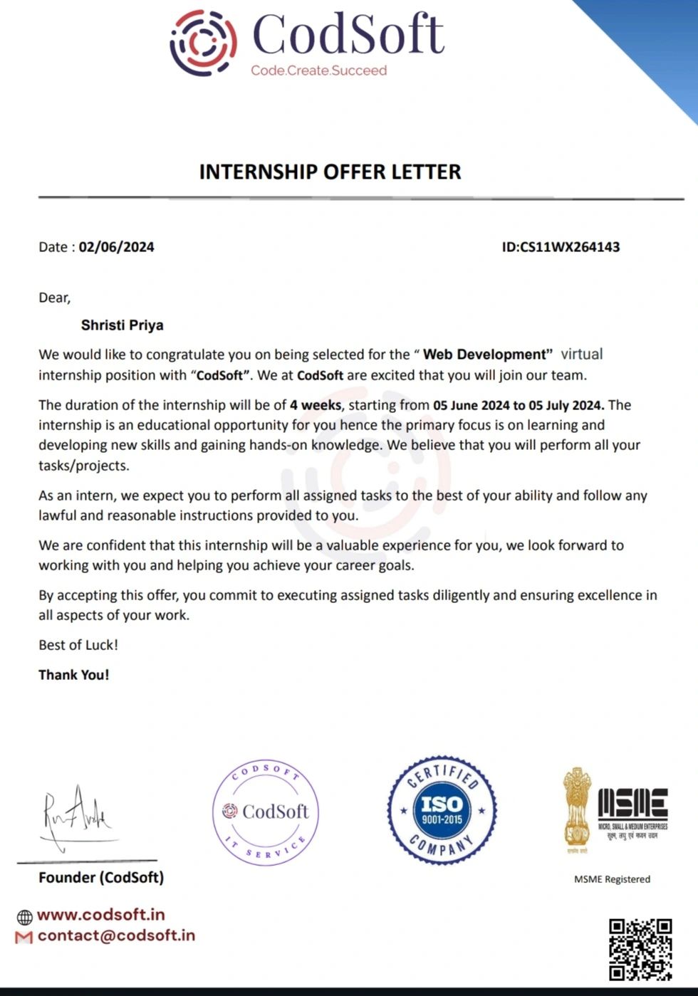 Shristi Priya on LinkedIn: #internship #webdevelopment #codsoft # ... Shristi Priya on LinkedIn: #internship #webdevelopment #codsoft # ...