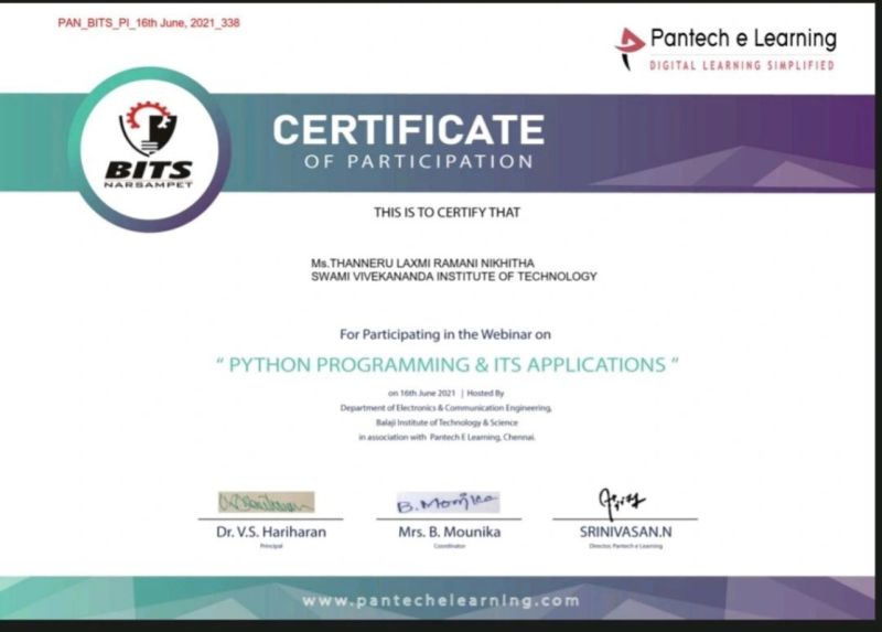 Nikhitha T on LinkedIn: #bits #python Nikhitha T on LinkedIn: #bits #python