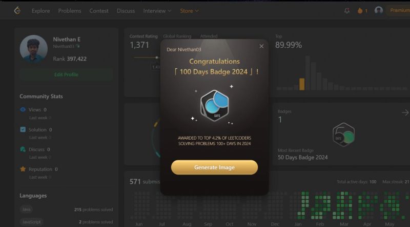 Nivethan Eswaran on LinkedIn: #100daysofcode #leetcode #codingjourney # ... Nivethan Eswaran on LinkedIn: #100daysofcode #leetcode #codingjourney # ...