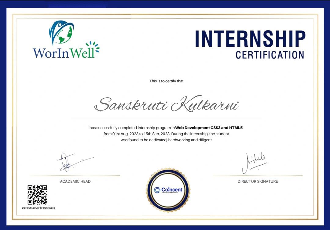 Sanskruti Kulkarni on LinkedIn: #webdevelopment #internshipexperience # ... Sanskruti Kulkarni on LinkedIn: #webdevelopment #internshipexperience # ...