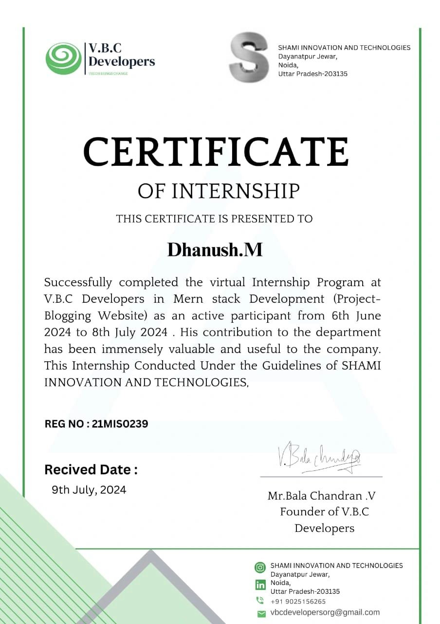 Dhanush M on LinkedIn: #internship #teamlead #careerdevelopment # ... Dhanush M on LinkedIn: #internship #teamlead #careerdevelopment # ...