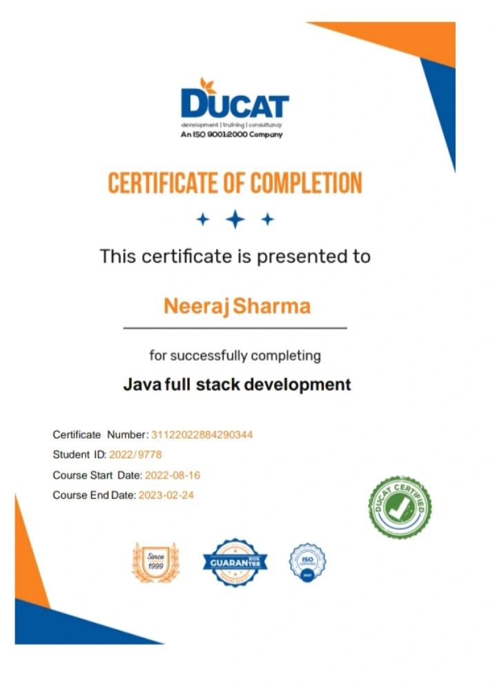 Neeraj Sharma on LinkedIn: #java #ducat Neeraj Sharma on LinkedIn: #java #ducat