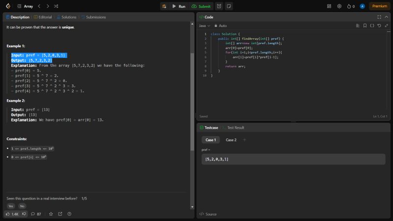 Akash Pandey on LinkedIn: #bitmanipulation #arrays #leetcode #prefixxor ... Akash Pandey on LinkedIn: #bitmanipulation #arrays #leetcode #prefixxor ...
