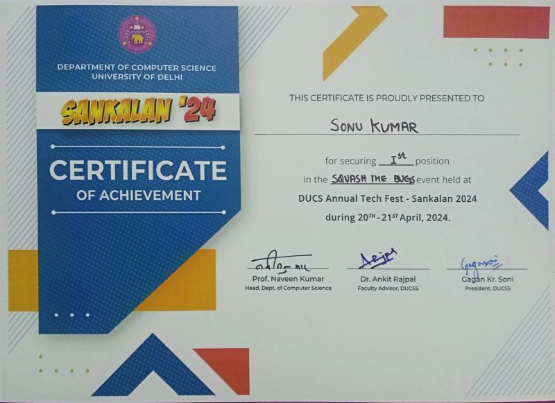 Sonu Kumar on LinkedIn: #1st #3rd #techcompetition #problemsolving # ... Sonu Kumar on LinkedIn: #1st #3rd #techcompetition #problemsolving # ...
