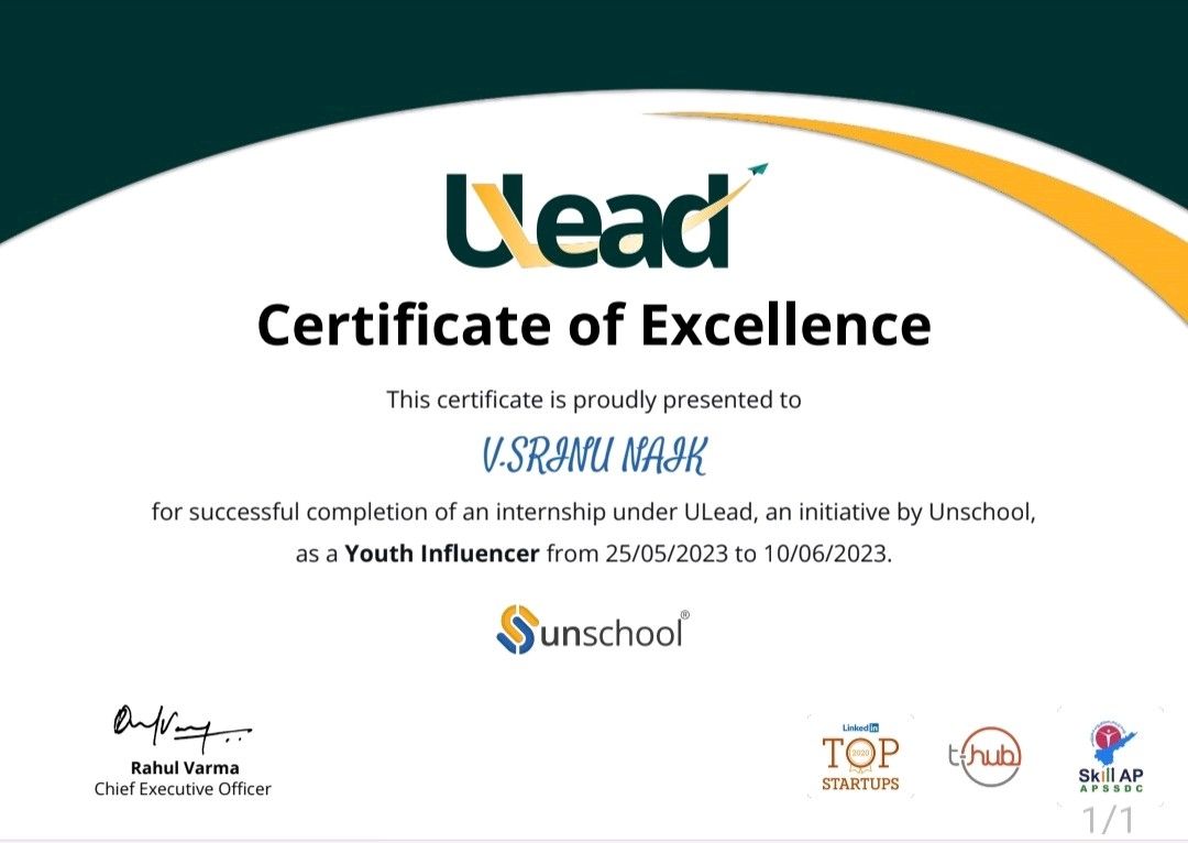 VADITHE SRINU NAIK on LinkedIn: #internshipexperience # ... VADITHE SRINU NAIK on LinkedIn: #internshipexperience # ...