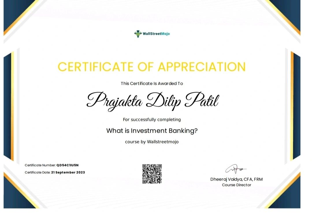 Prajakta Patil on LinkedIn: #investmentbanking # ... Prajakta Patil on LinkedIn: #investmentbanking # ...