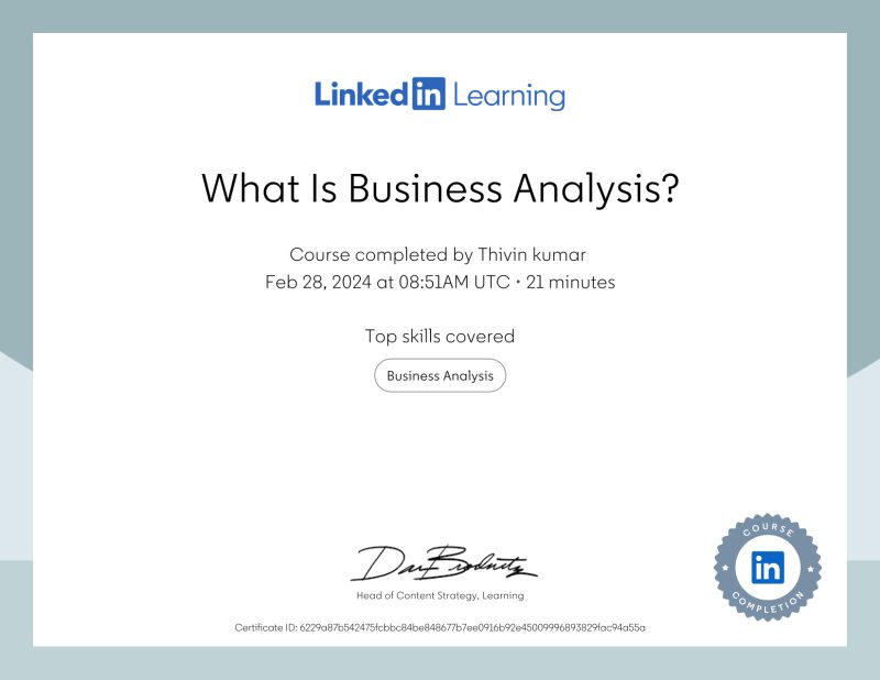 Thivin kumar on LinkedIn: Certificate of Completion Thivin kumar on LinkedIn: Certificate of Completion