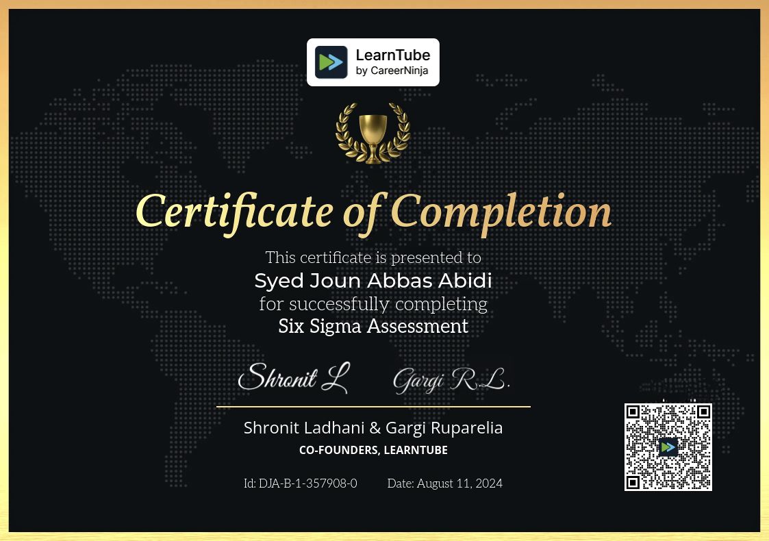 Syed Joun Abbas Abidi on LinkedIn: #sixsigma #excellence #impactfulresults Syed Joun Abbas Abidi on LinkedIn: #sixsigma #excellence #impactfulresults