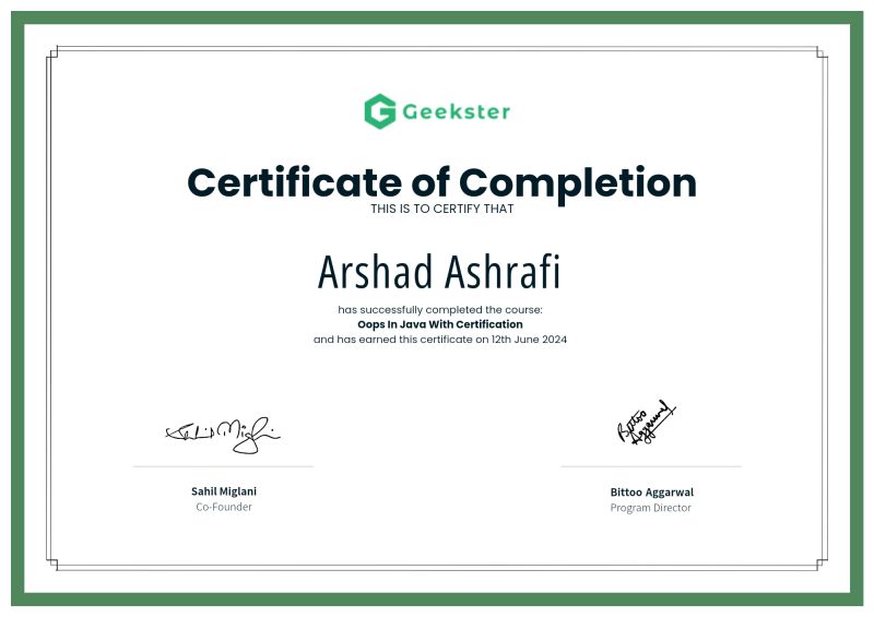 Arshad Ashrafi on LinkedIn: #java #objectorientedprogramming #geekster ... Arshad Ashrafi on LinkedIn: #java #objectorientedprogramming #geekster ...