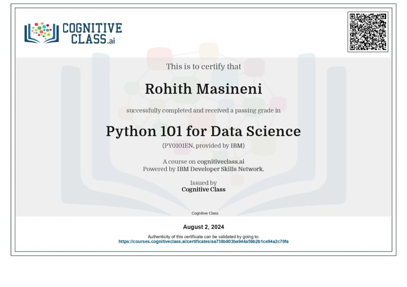 Rohith Kumar on LinkedIn: #datascience #python #certification # ... Rohith Kumar on LinkedIn: #datascience #python #certification # ...