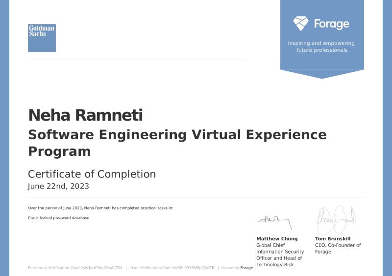 neha ramneti on LinkedIn: #forage #goldmansachs #experience #thankful neha ramneti on LinkedIn: #forage #goldmansachs #experience #thankful